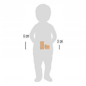 Small Foot- 50 Wooden Building Block Safari Playset- Stacking Toys for Boys and Girls Ages 12+ Months-Montessori-Perfect for Birthdays and Holidays, 7.5 x 6.4 x 7.5