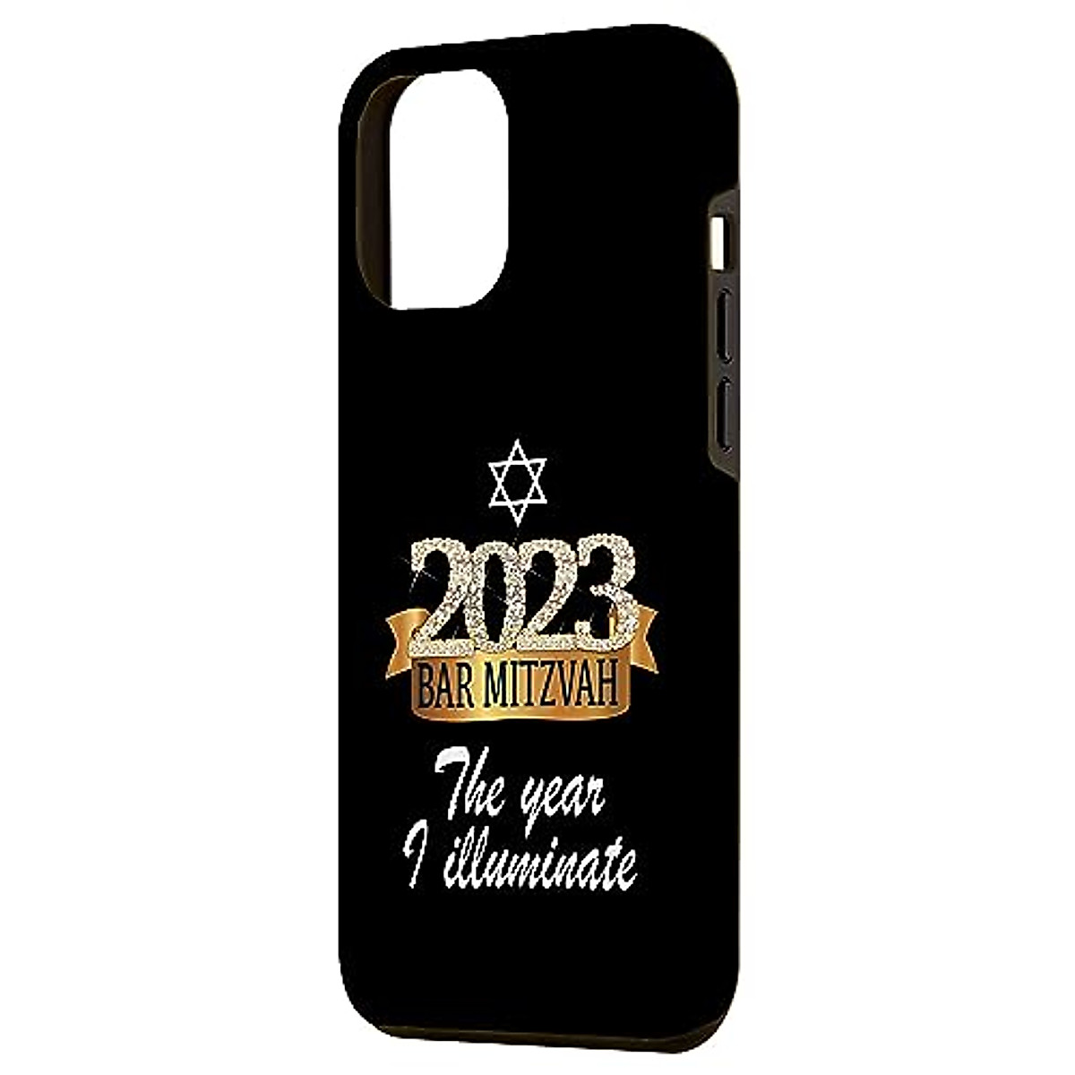 iPhone 14 Plus 2023 Bar Mitzvah Quote Festive Black Yellow Decor Case
