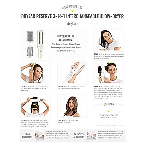 Drybar Reserve Interchangeable Blow Dryer | 3 Tools in 1, Endless Styles