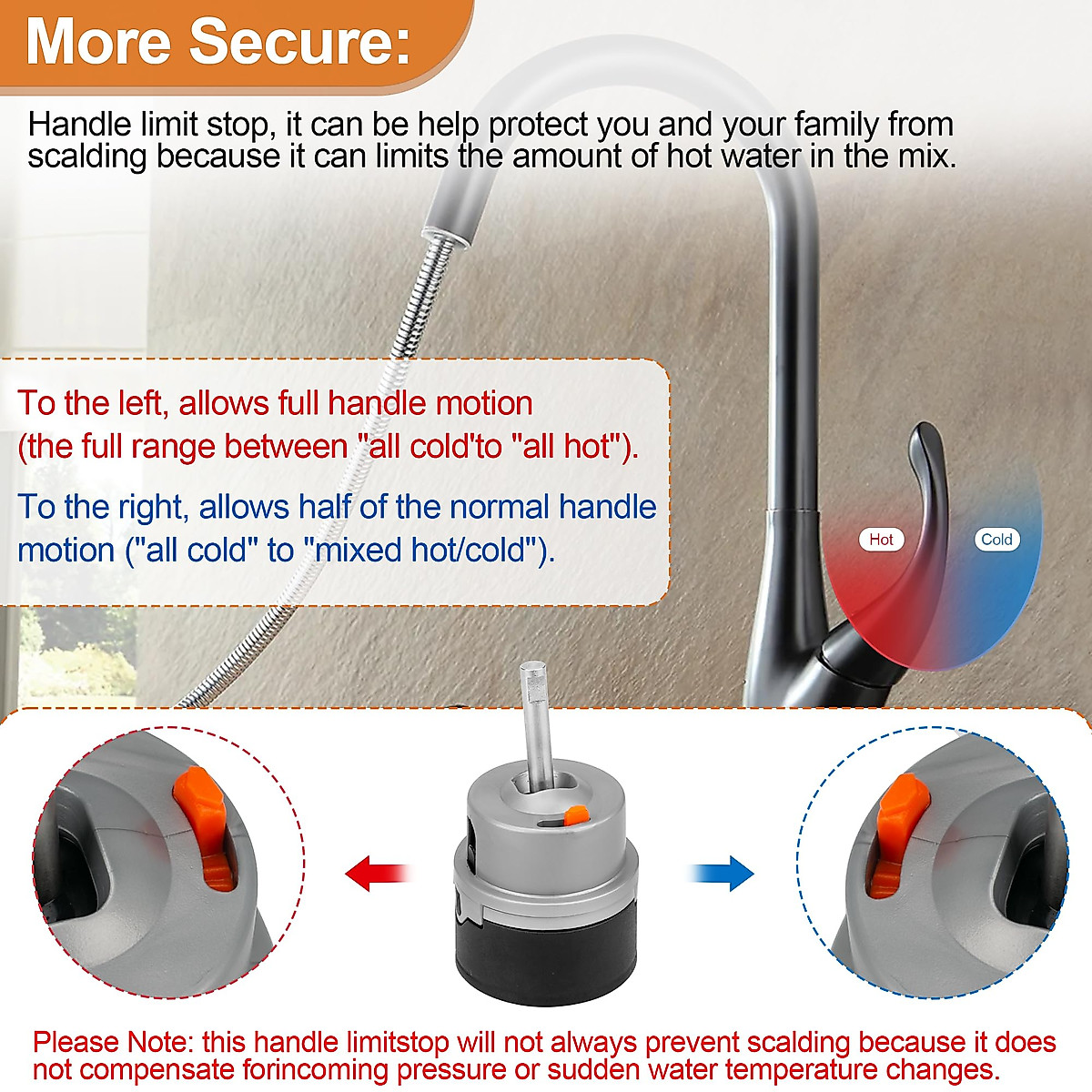 RP50587 Faucet Cartridge Replacement for Delta Single Handle Kitchen and Lavatory Valve Faucets, Faucet Cartridge Features Universal Faucet Diamond Seal Technology - Faucet Repair Kit with Wrench