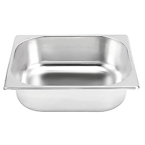 JAPCHET 3 PCS 1/2 Size x 2-1/2 Inch Steam Table Chafer Pans, Half Size Steam Table Pan, Stainless Steel Hotel Pan for Buffet, Restaurants, Catering