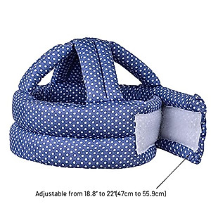 Baby Safety Helmet, Infant Baby Head Protector with 3 Pairs Baby Knee Pads for Crawling & 3 Pairs Baby Socks, Head Cushion Bumper Bonnet, Soft Headguard for Toddler Learning to Walk, Blue Dot