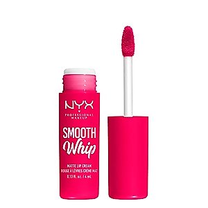 NYX PROFESSIONAL MAKEUP Smooth Whip Matte Lip Cream, Long Lasting, Moisturizing, Vegan Liquid Lipstick - Pillow Fight (Hot Fuschia)