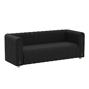 ANTTYBALE 81" W Tufted Velvet Couch,Modern Velvet Sofa with Round Handrails and Metal Ball Legs for Living Room,Office,Apartmen