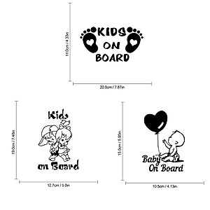Iprokiu 3pcs Baby on Board Sticker for Car Kids on Board Car Decal Cute Footprint Baby Kids Safety Warning Sticker Car Window Bumper Sticker Vinyl Decal Baby in Car Sticker (Brushed Gold)