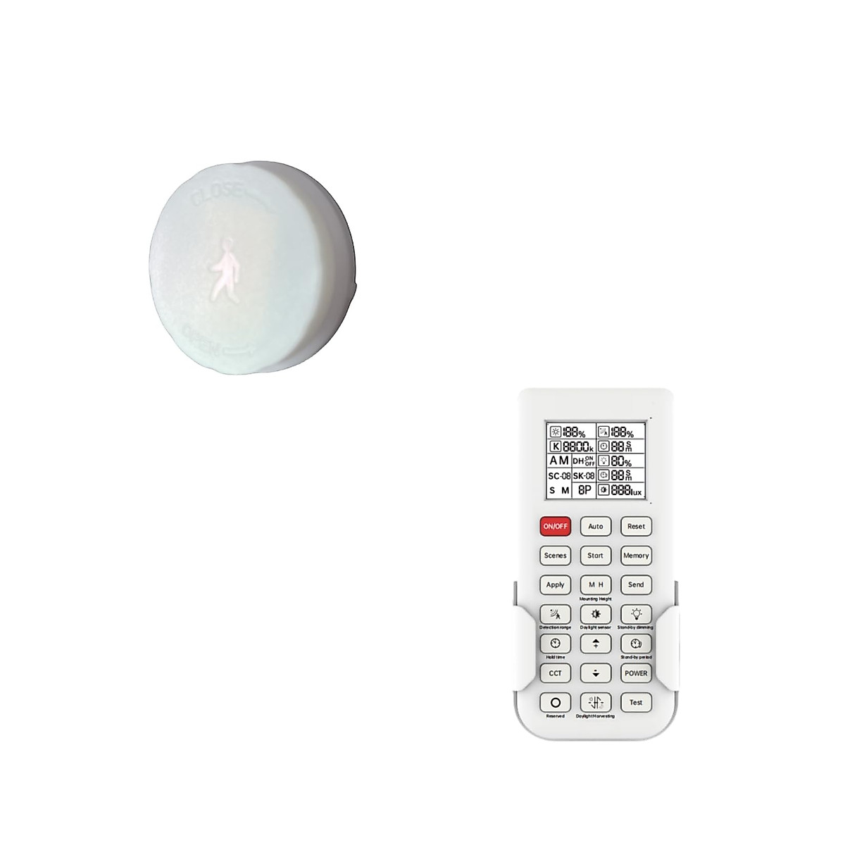 Microwave Motion Sensor and Remote Control for Hylele led Light fixtures with 3 Adjustable Wattages