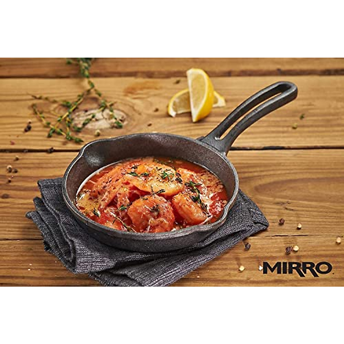 Mirro MIR-19050 Mini Ready to Use Pre-Seasoned Round Cast Iron Skillet, 6 Inch, Black