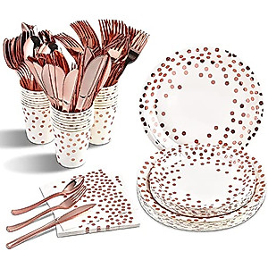 100-Pack Rose Gold Paper Cocktail Napkins for Party, 3 ply Luxury Beverage Napkins for Parties, Events and Family Gatherings Folded 5 x 5 Inches (ROSE)