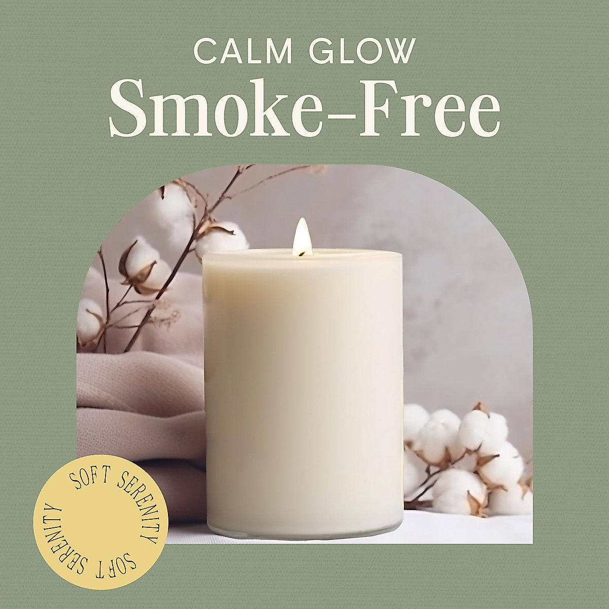 Mister Candle Dripless Vanilla Scented Ivory Pillar Candle Hand Made Vanilla Pillar Candles with Essential Oils for Home Decor, Premium Wax, 100 Hr Burn Time (4x6 inch)