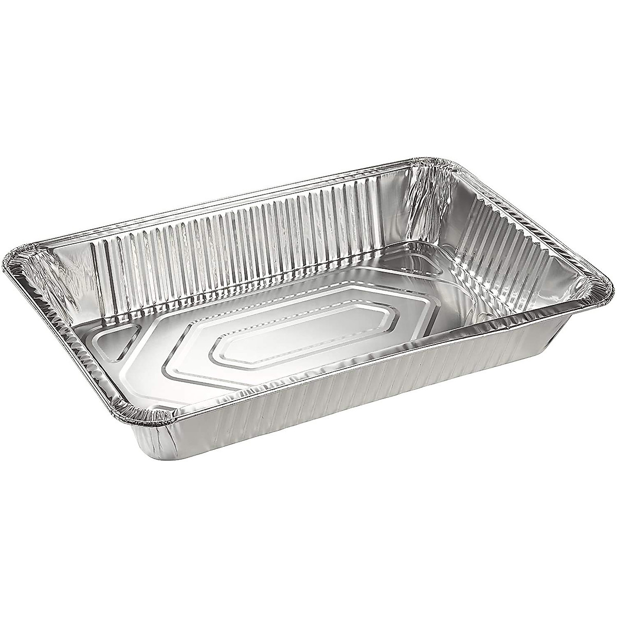 Nicole Fantini Full Size Deep Aluminum Pan With No Lids for Baking, Serving, Roasting, Broiling, Cooking - L. 20 3/4" x W. 12 4/5" x D. 3 1/5" (10)