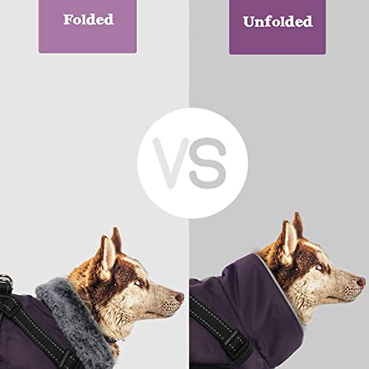 Dog Winter Coat with Harness, Windproof Warm Puppy Cold Weather Vest, Reflective Zip Up Pet Jacket, Water-Resistant Doggie Snow Clothes, Soft Fleece Lining Pup Apparel Thick Plush Collar Outfit(L)