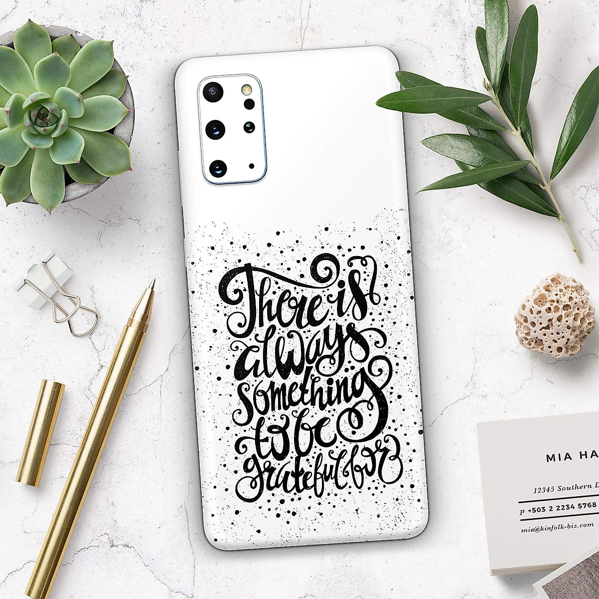 DesignSkinz There is Always Something to Be Grateful for Protective Vinyl Decal Wrap Skin Cover Compatible with The Samsung Galaxy S20 (Screen Trim & Back Glass Skin)