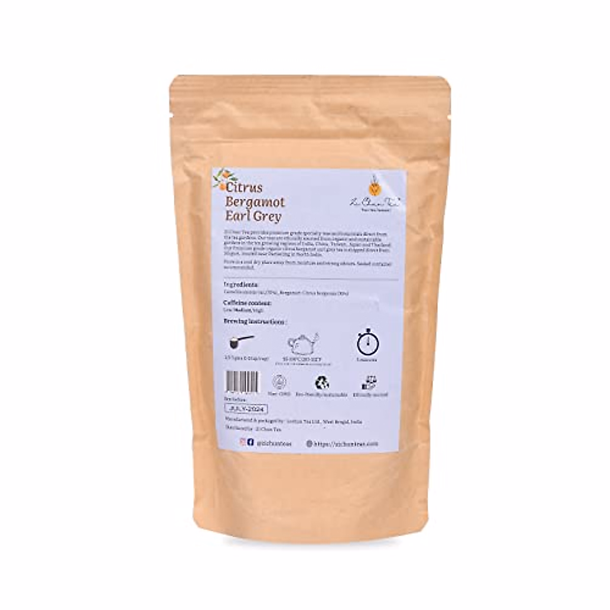 Organic Citrus Bergamot Earl Grey Tea : Loose Leaf Autophagy Tea with Extra Bergamot pieces – Not your Regular Earl Grey : A Full 30% Citrus Bergamot - 3.5 ounces