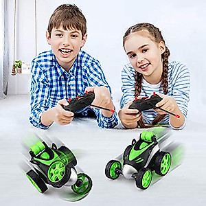 EpochAir Remote Control Car - Rc Stunt Car for Boy Toys, 360 Degree Rotation Racing Car, Rc Cars Flip and Roll, Stunt Car Toy for Kids (Green)