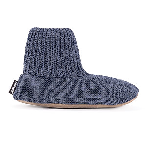 MUK LUKS Men's Morty Ragg Wool Slipper, Denim, 10-11