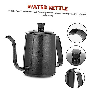 FUNOMOCYA Coffee Maker Espresso Maker Thickened Coffee Kettle Whistling Tea Kettle Handle Stovetop Kettle Espresso Grounds Household Stovetop Kettle Coffee Pot Stainless Steel