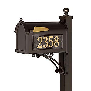 Whitehall Products Deluxe Mailbox Package, Aluminum, French Bronze