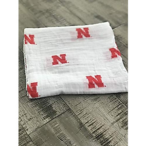 Three Little Anchors University of Nebraska Muslin Swaddle Blanket 47x47in