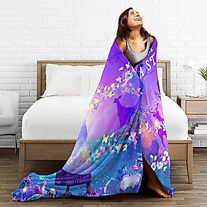 Cute Wish Asha Blankets for Girls Boys Ultra-Soft Lightweight Cozy Plush Flannel Throw Blanket for Couch Sofa Bed Living Room 50"X40"