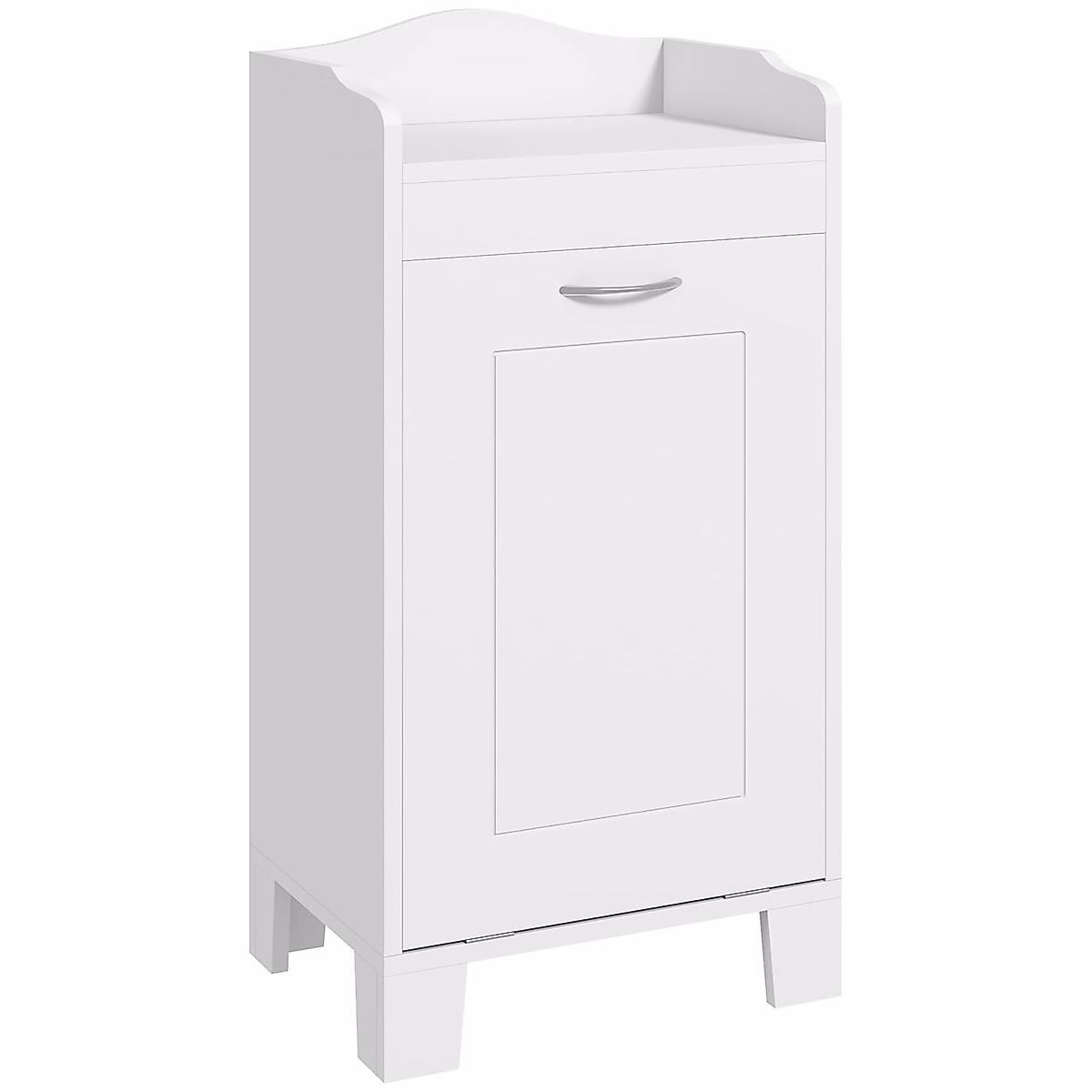 HOMCOM 31" Tilt Out Laundry Hamper, Free Standing Home Organizer Hamper, Bathroom Storage Cabinet, White