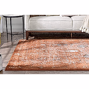 Well Woven Elle Copper Persian Vintage Shiraz (3'11" x 5'3") Area Rug Red Distressed Rust Modern Oriental Carpet
