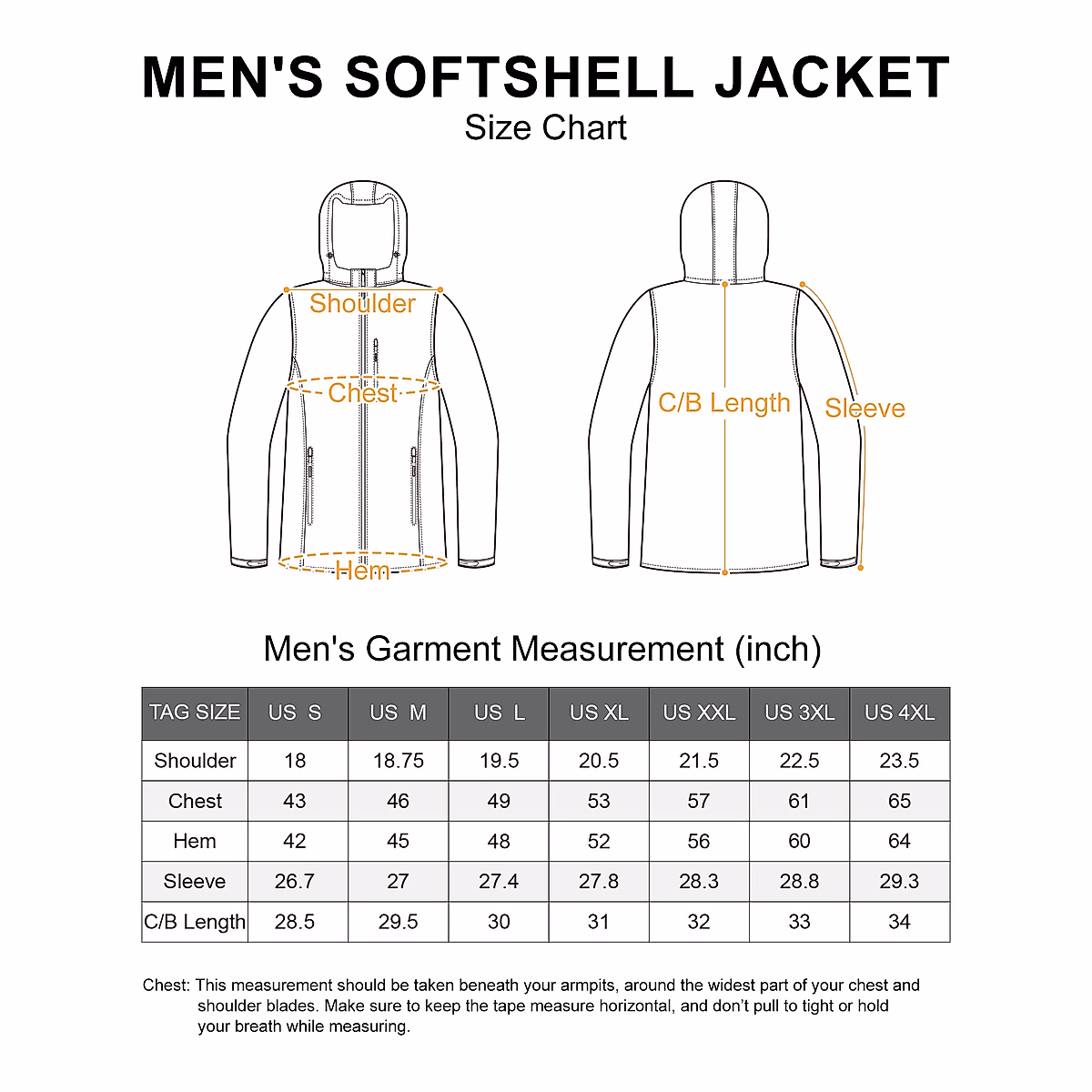 Outdoor Ventures Men's Lightweight Softshell Jacket Fleece Lined Hooded Water Resistant Winter Hiking Windbreaker Jackets