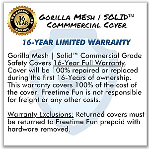 Freetime Fun Pool Safety Covers Commercial Grade 16x32ft Rectangle for Inground Pools Made in The USA - Triple Stitched Mesh Rectangular Winter Swimming Pool Cover, 4'x8' CES