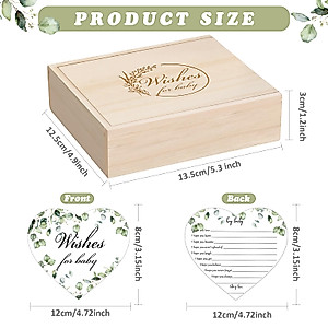 50 Pieces Botanical Baby Shower Wish Cards 1 Pack Baby Shower Keepsake Box Wooden Newborn Baby Box Organizer Best Wishes Baby Prediction Cards Baby Wish Cards for Baby Cards for Baby Shower Favors