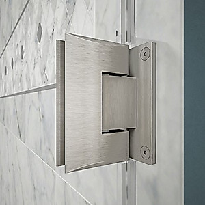 DreamLine Unidoor 28 in. W x 72 in. H Frameless Hinged Shower Door in Brushed Nickel, SHDR-20287210F-04