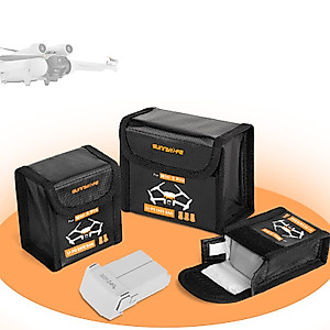 BEHORSE Mini 4 Pro/Mini 3 Pro Battery Safe Bag Fireproof Explosion-Proof Lipo Batteries Protector Storage for DJI Mini 4 Pro/Mini 3/ DJI Mini 3 Pro Battery Accessories