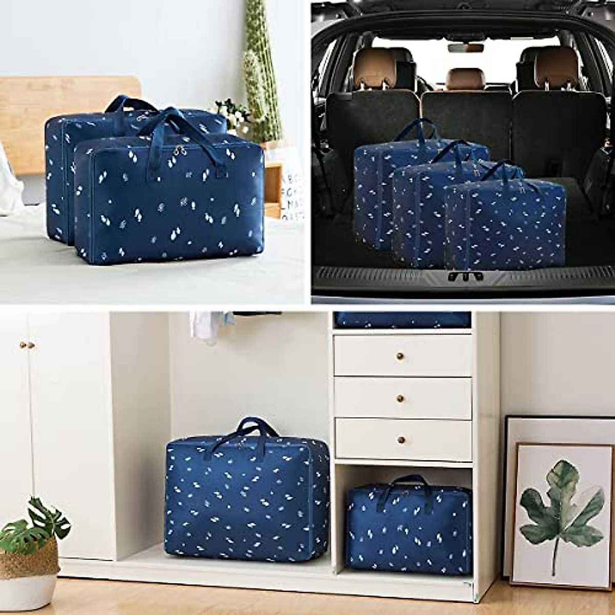JXCOOP Storage Bags,Heavy Duty Moving Bags with 3 Different Sizes Packing Totes for Storage,Moving Supplies Bins and Sturdy Camping Bag, Space Saver Bag,Organizer Bag for Clothes,Toy,Blanket,Quilt