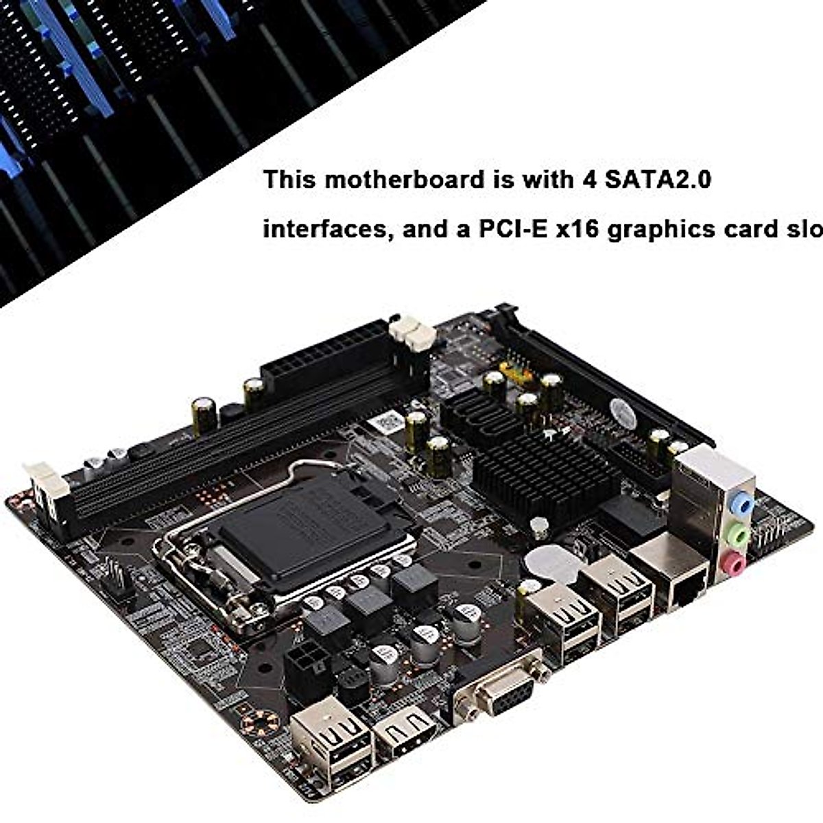 Desktop Motherboard for Intel H81, CPU for Intel LAG 1150 2DDR3 1600/1333/1066Mhz Memory 1PCI E×16 Motherboard with SATA 2.0 USB 2.0 Support VGA& Dual Output