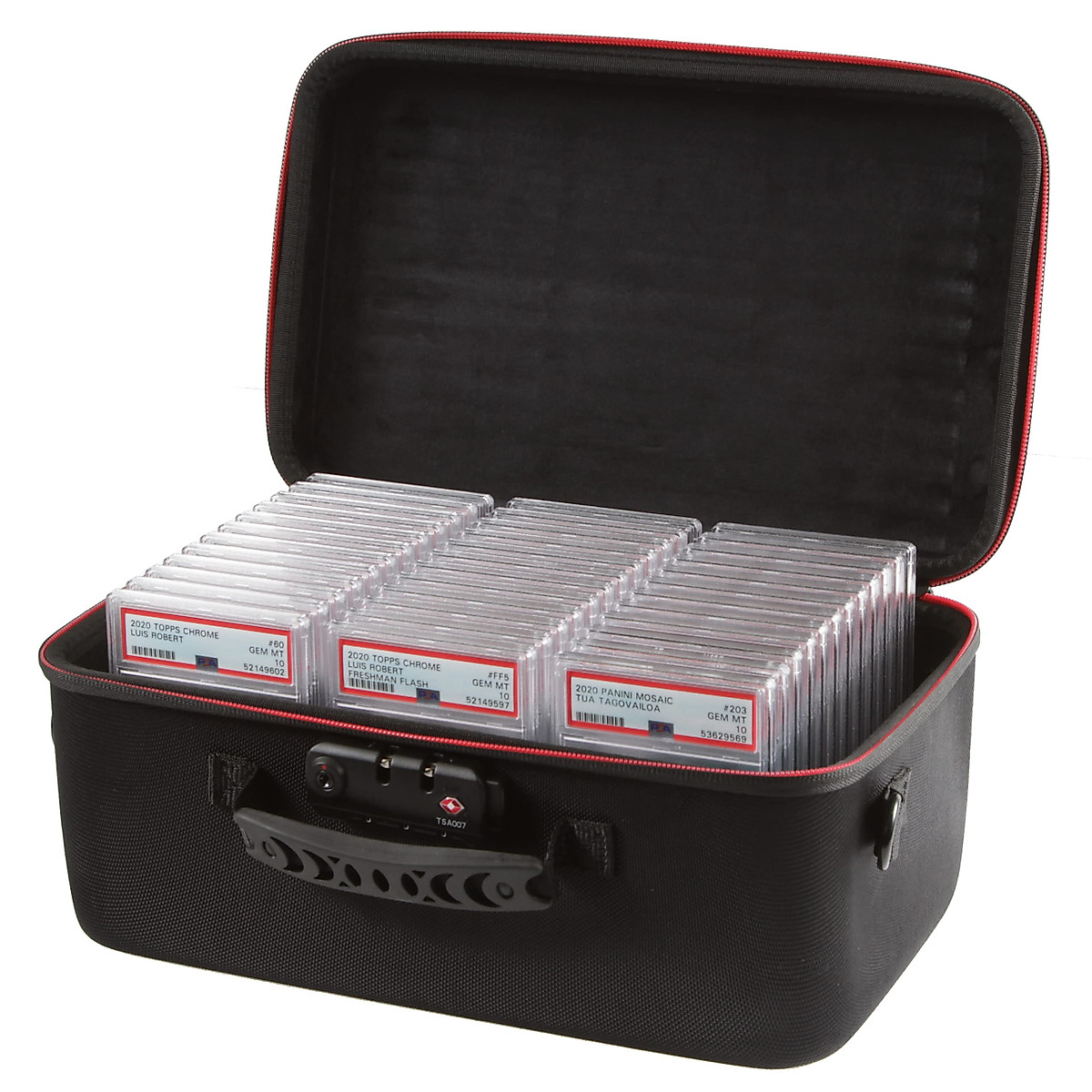 Card Titan Pro Graded Card Storage Box - Great CSG & PSA Graded Card Case with Zipper Lock - 36 Slot Trading Card Storage Box Fits 36 PSA or CSG Graded Slabs and Graded Cards