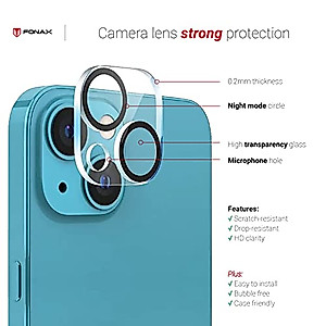 Fonax [3 in 1 bundle] Fonguard Crystal Clear Case (Anti-Yellowing Technology) for iPhone 13 (2021) 6.1 inch with 1 3D (Full Screen) Tempered Glass Screen Protector (9H level) + 1 Camera Lens Protector