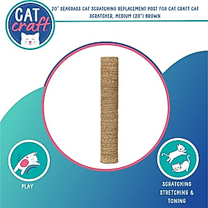 Cat Craft 20" Seagrass Cat Scratching Replacement Post Medium (20") Brown