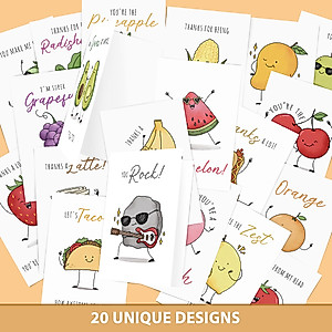 20 Funny Thank You Cards (4"x6") with 20 Envelopes & Stickers, Funny Encouragement Greeting Congratulations Cute Cards for Bestie Friend Teacher, Cartoon Cute Thank You Cards for All Occasions