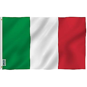 Anley Fly Breeze 3x5 Foot Italy Flag - Vivid Color and Fade proof - Canvas Header and Double Stitched - Italian Flags Polyester with Brass Grommets 3 X 5 Ft