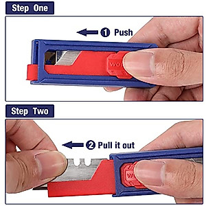 WORKPRO Quick-Change Utility Knife and Utility Knife Blades with 50-pack Heavy Duty Box Cutter Blades