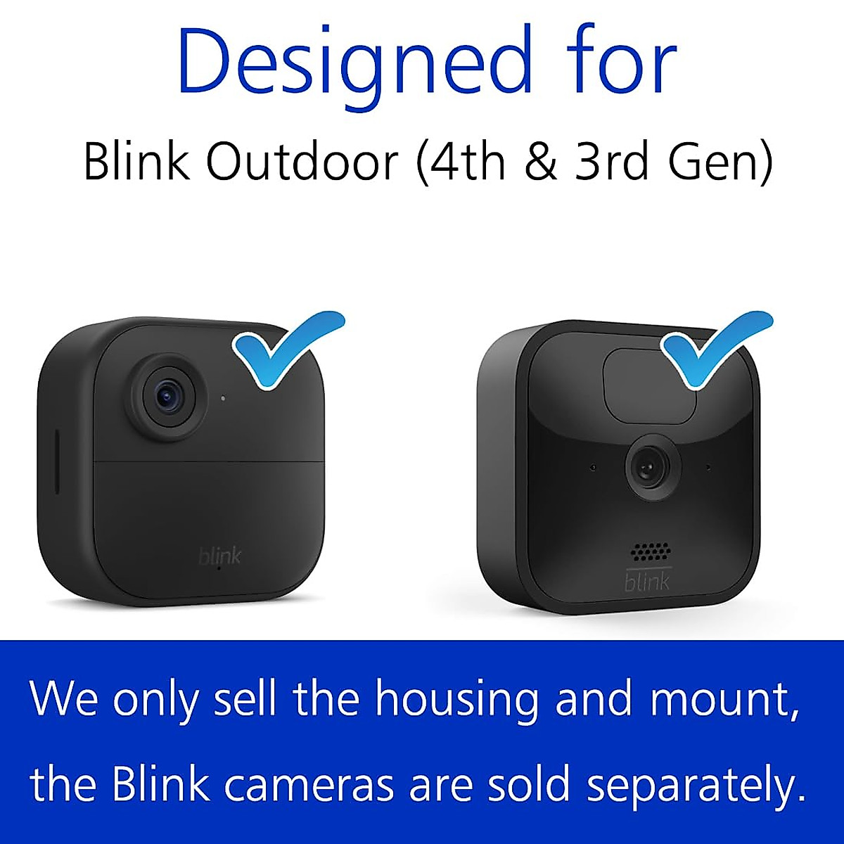 All-New Blink Outdoor 4 Camera Wall Mount, Weatherproof Protective Housing and 360° Adjustable Mount with Blink Sync Module 2 Mount for 4th 3rd Gen - Blink Camera Not Included (3 Pack, Black)