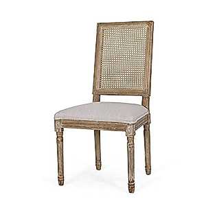 Christopher Knight Home Regina Dining Chair, Wood, Light Gray + Natural