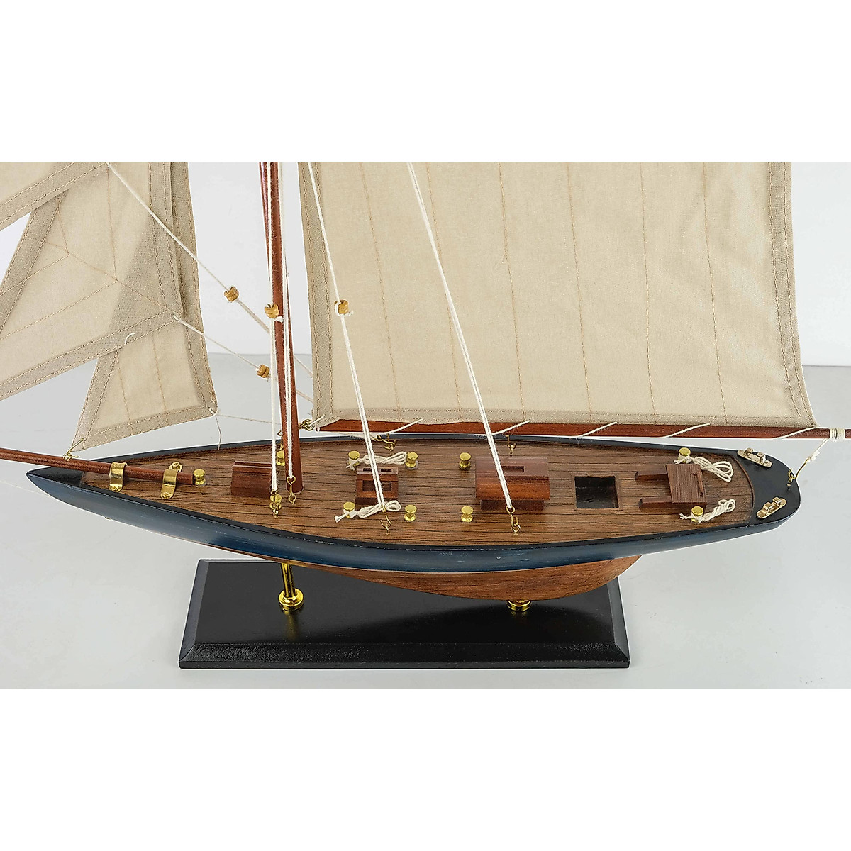 SAILINGSTORY Wooden Sailboat Decor Sailboat Model Boat Decor Ship Model Yacht Navy Antique Finish