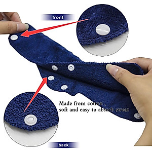 Alpurple 20 PCS Cotton Washable Hard Hat Sweatband- Reusable Snap on Sweat Band Liner, Absorber Terry Sweatband with Liner Snap,Hard Hat Accessories