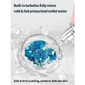 High Pressure Shower Heads, Handheld Turbo Fan Shower, Hydro Jet Shower Head Kit with 3 Filters and Pause Switch, water softener shower head hydro shower jet head Turbocharged Shower Head