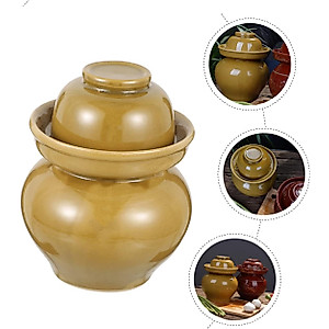 OUSIKA for Container Sealing Chinese Storage Canister Water Vegetables Cansiter with Pickled Egg Jars Sauerkraut Duck Tradition Bottle Crock Capacity Paocai Foods Pickle Jars