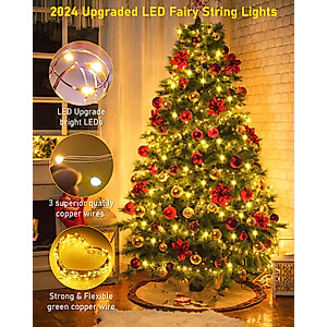 KNONEW 532FT Outdoor Christmas Fairy Lights Plug in,1600 LED String Lights Outdoor Waterproof 8 Modes Memory Times for Wedding Bedroom Walls Garden Trees Decoration(Warm White)