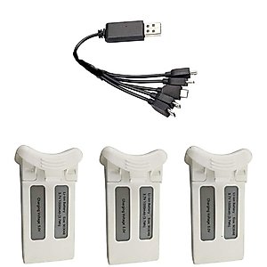 High-Performance Battery Backup Original 3.7V 1000mAh lipo Battery for SJRC S20W T25 Four-axis Drone Spare Parts Remote Control Aircraft Rechargeable Battery-3Pcs