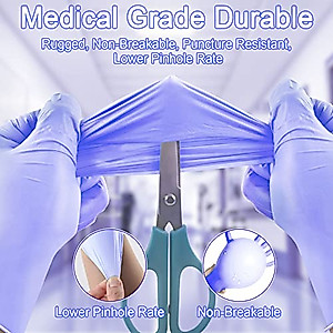 Vaingarb Nitrile Exam Gloves 100 Count Medium Purple Disposable Medical Gloves Case of Bulk Powder Free Examination Glove