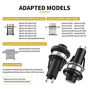 Igniter Switch for Weber, GS4 Igniter Push Button/Switch Replacement for Part #66220 Fit Weber Spirit II E/S 210 220 310 315 320 330 Grills & Genesis II and Other Models Gas Grills, 2017 and Newer