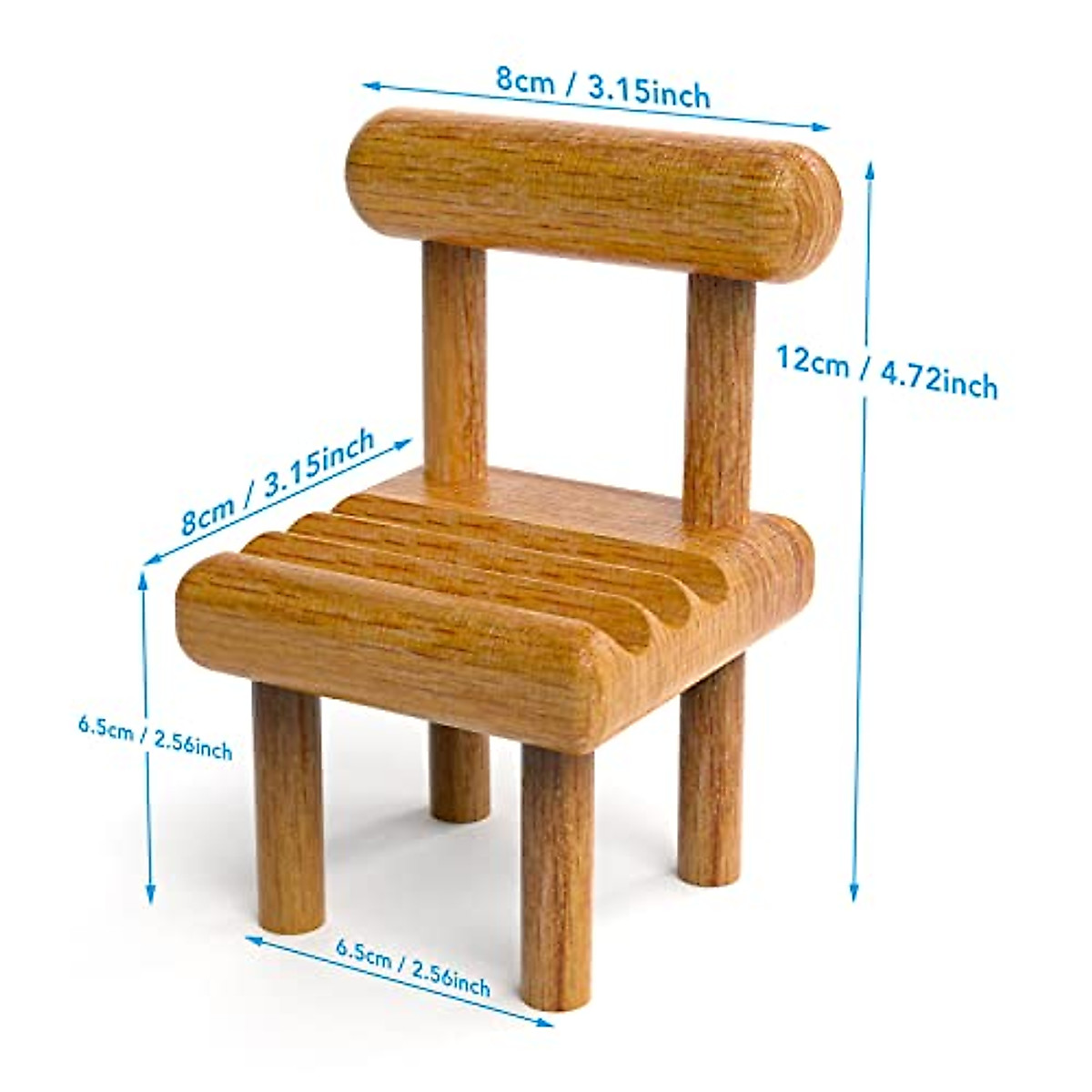 belinkon Cute Mini Chair Phone Holder, Fully Assembled Wooden Desktop Stand, Compatible with Smartphone, Kindle, Pad, Switch, Tablet, E-Readers, All Phones - 1 Pack