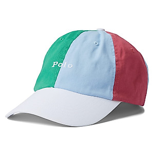 POLO RALPH LAUREN Color-Blocked Chino Ball Cap Elite Blue/Raft Green Multi One Size